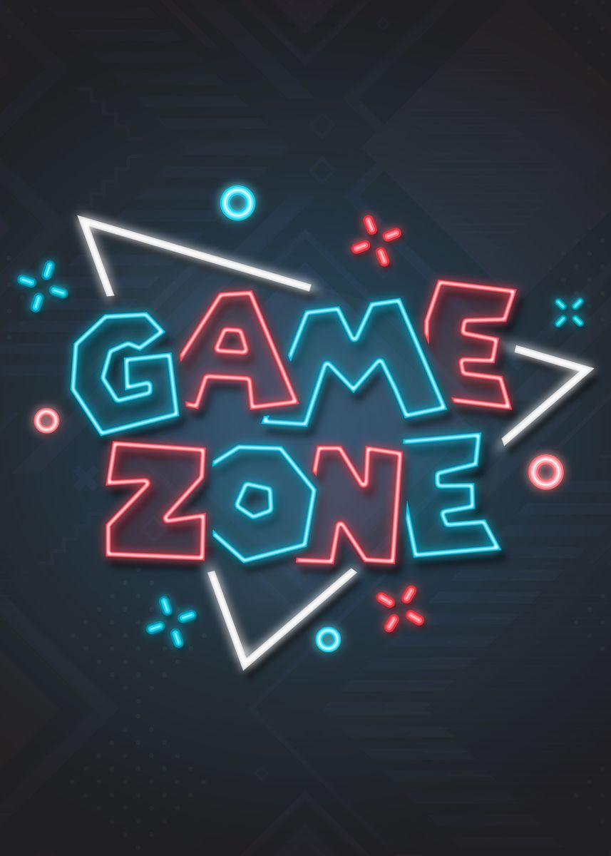 'Game Zone Neon Sign' Poster, picture, metal print, paint by ...