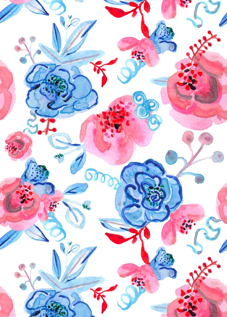 'Abstract watercolor roses' Poster by Gulsen Gunel | Displate