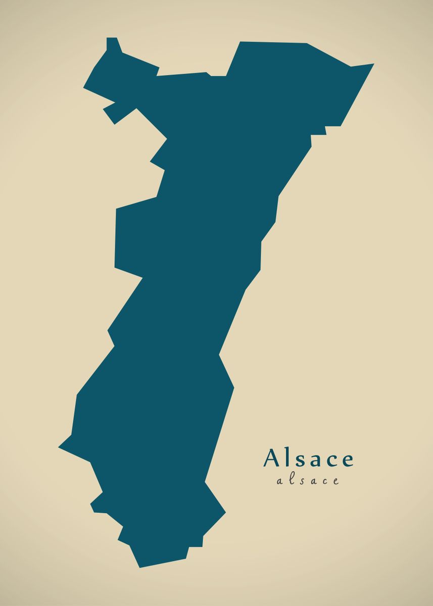 'Alsace region map' Poster, picture, metal print, paint by Ingo Menhard ...