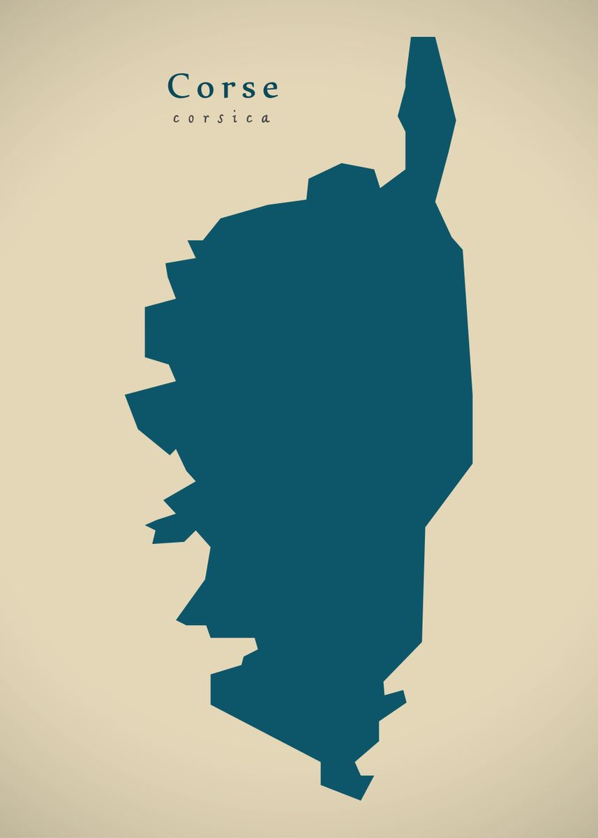 'Corsica region map' Poster by Ingo Menhard | Displate