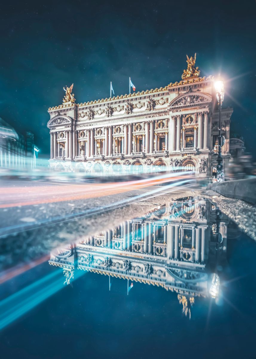 'Paris By Night' Poster by Mango Art | Displate