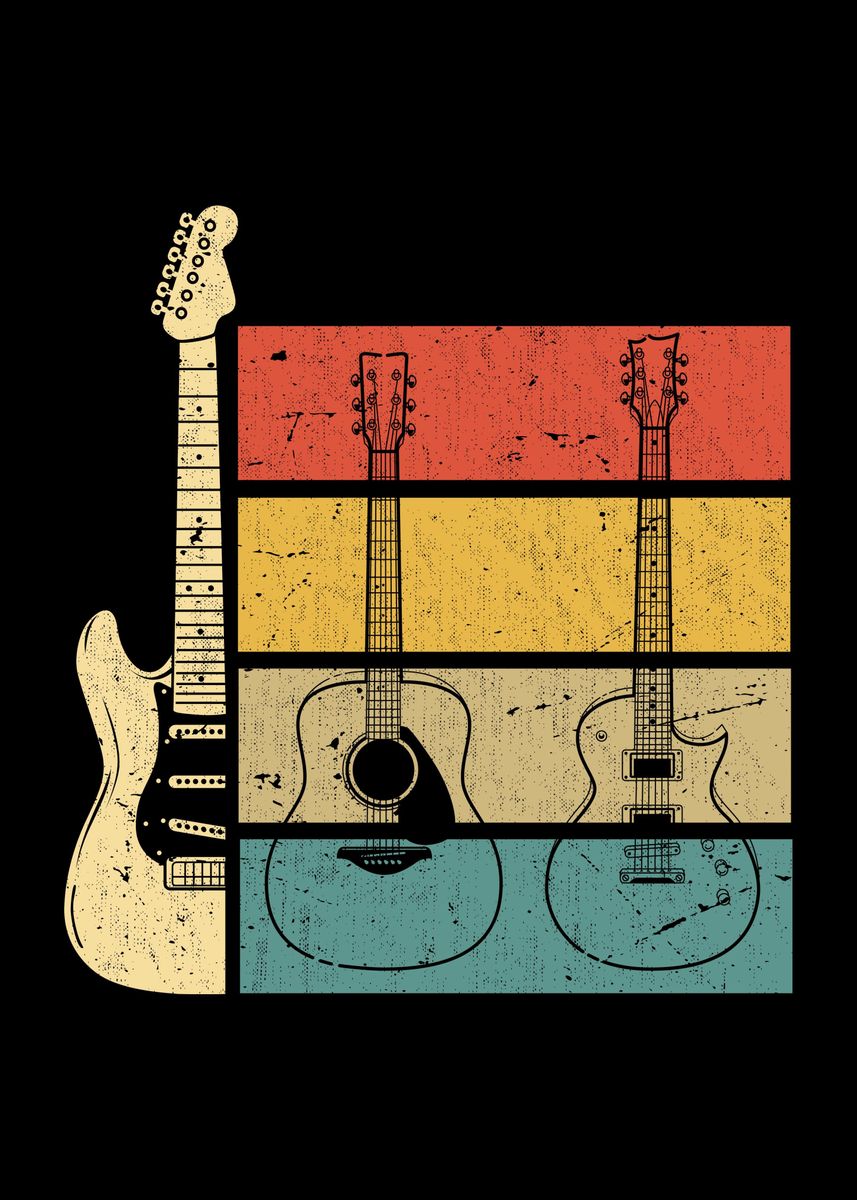 'Guitar Collector Music' Poster by professionaldesigns | Displate