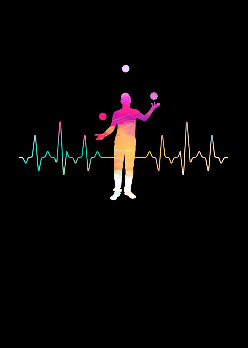 'Juggle' Poster, picture, metal print, paint by schmugo | Displate