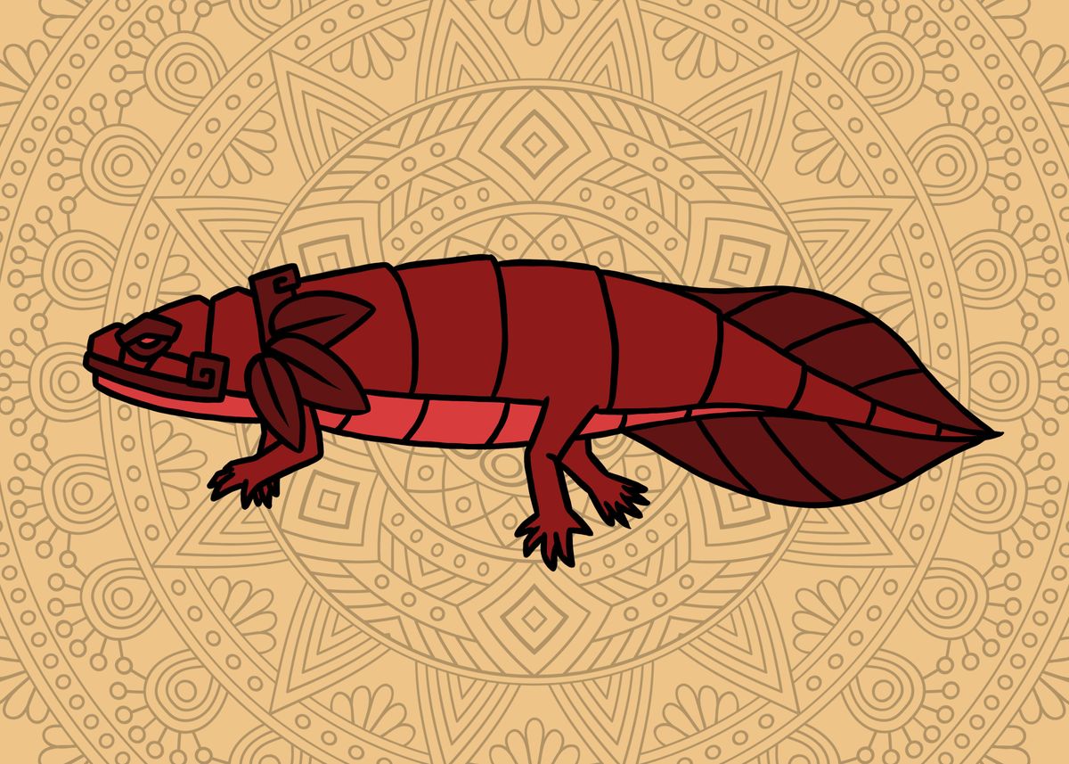 'Quetzalcoatl Axolotl Aztec' Poster by AestheticAlex | Displate