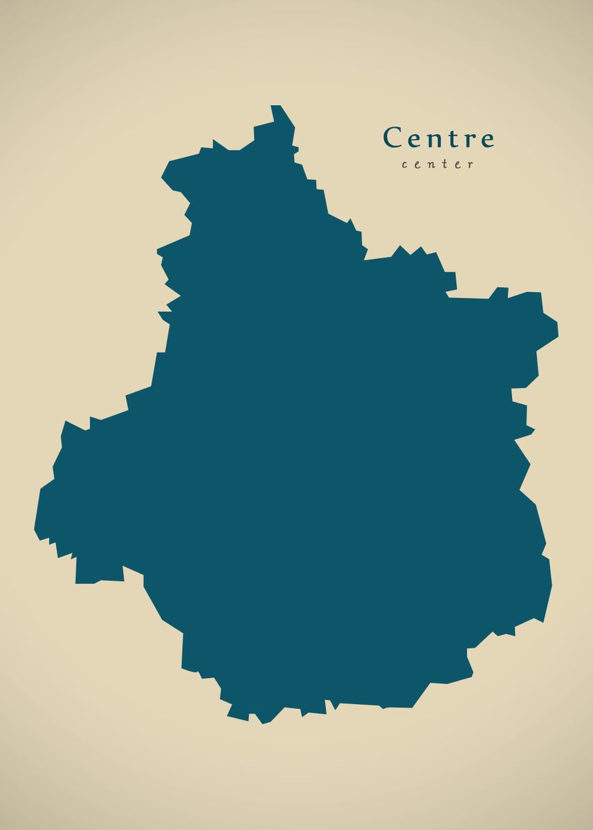 'Center France region map' Poster by Ingo Menhard | Displate