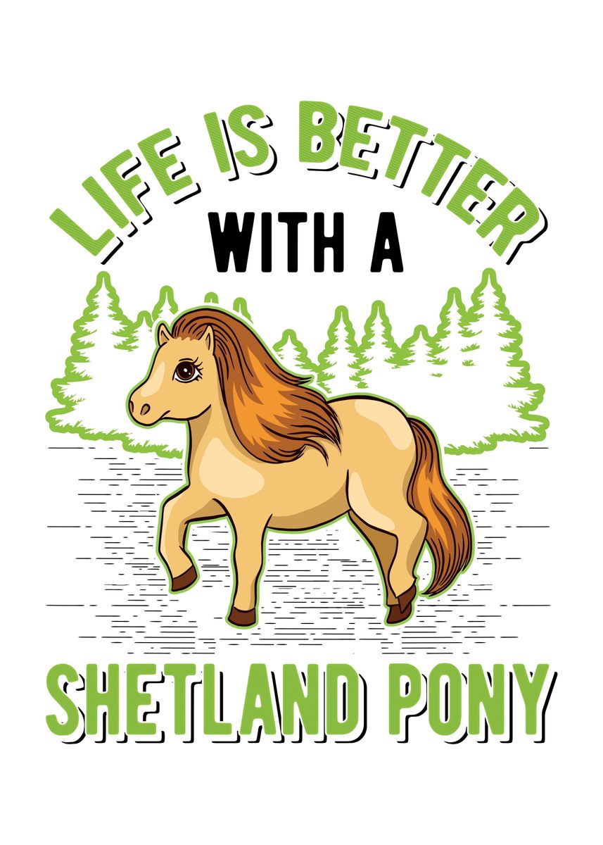 'Shetland Pony Shetty' Poster by FavoritePlates | Displate