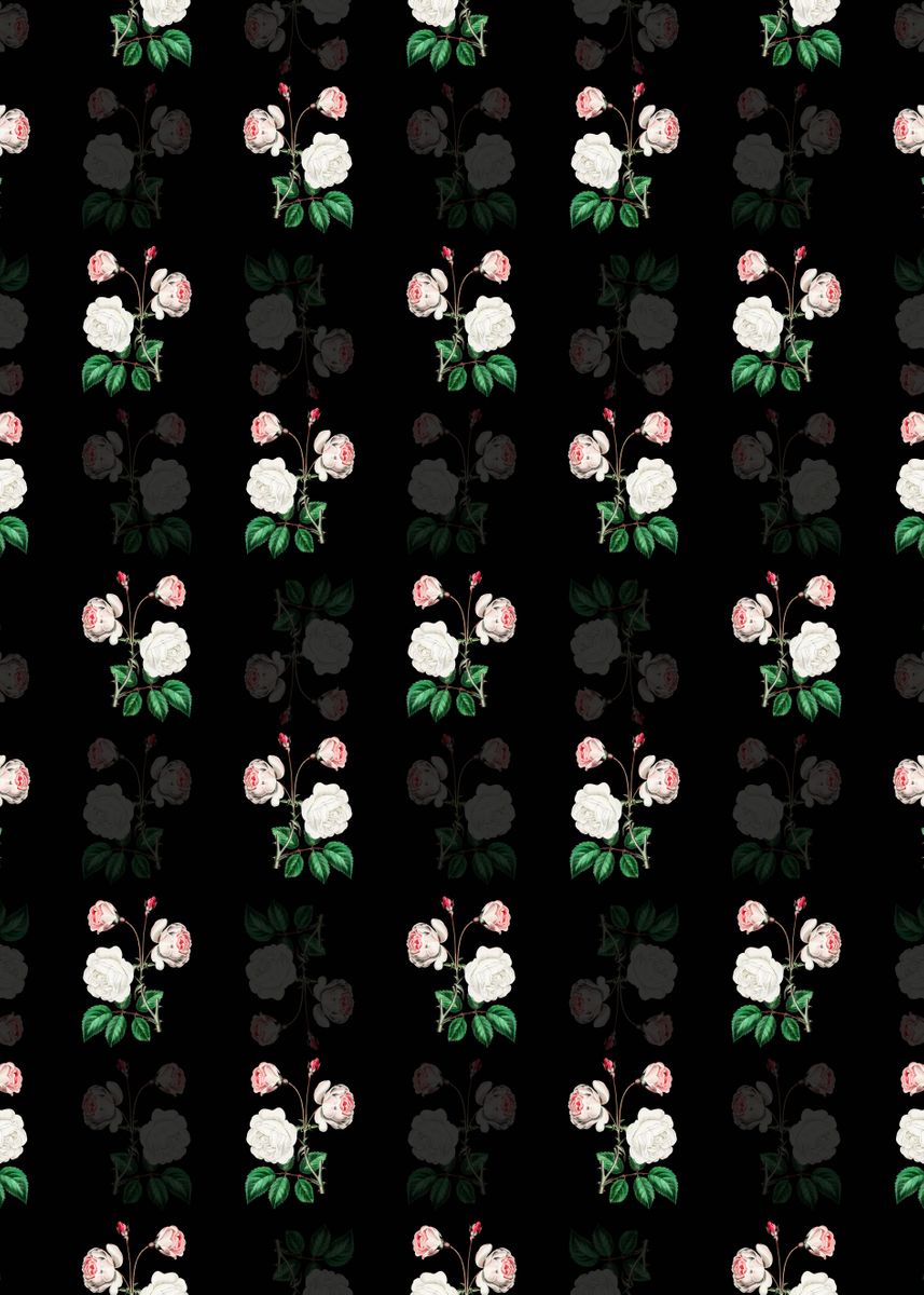 'Ruga Rose Flower Pattern' Poster, picture, metal print, paint by Holy ...