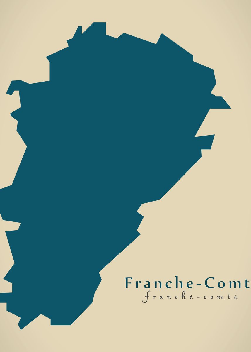 'Franche Comte region map' Poster, picture, metal print, paint by Ingo ...