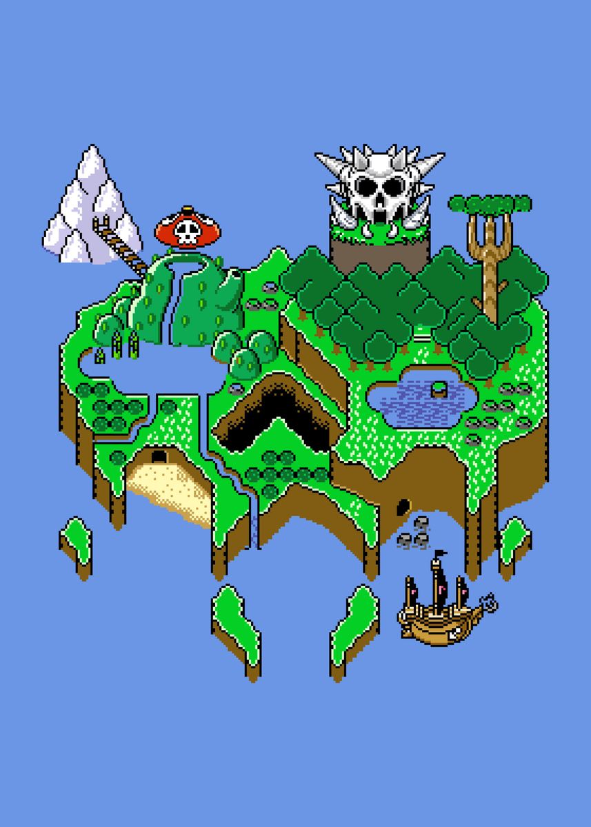 'WARIO Warioland World Map' Poster, picture, metal print, paint by ...