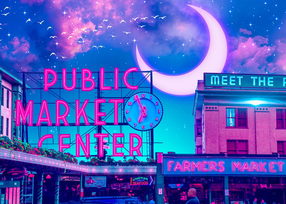 'Public Market Center' Poster by Andy Harbeck | Displate