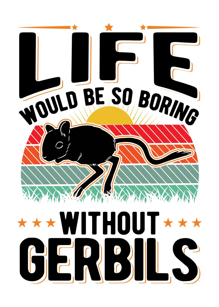 'Gerbil Racing Rat' Poster, picture, metal print, paint by ...