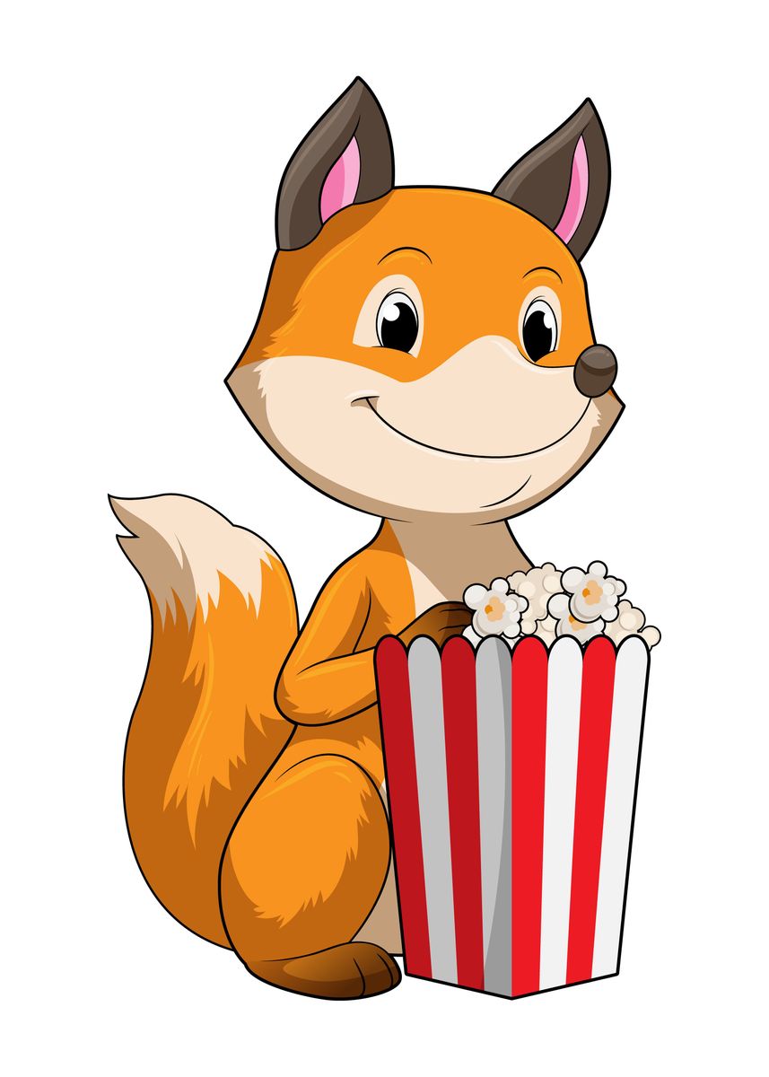 'Fox Popcorn' Poster, picture, metal print, paint by Markus Schnabel ...