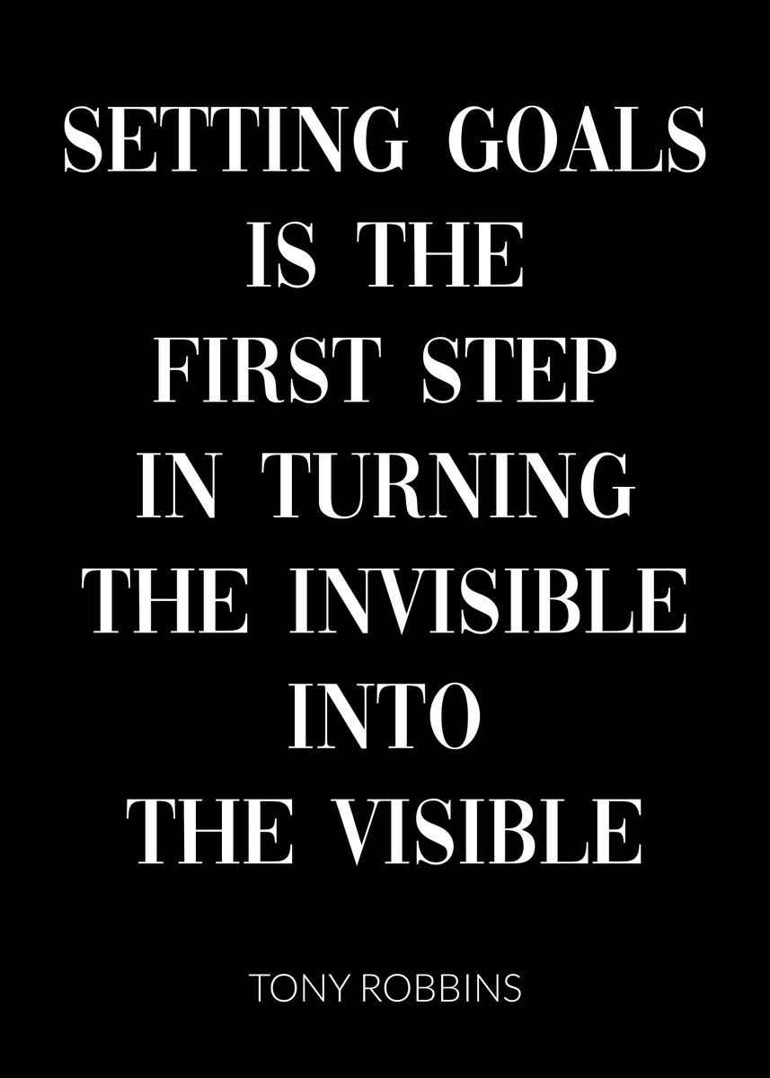 'Tony Robbins Quote Goal ' Poster, picture, metal print, paint by ...