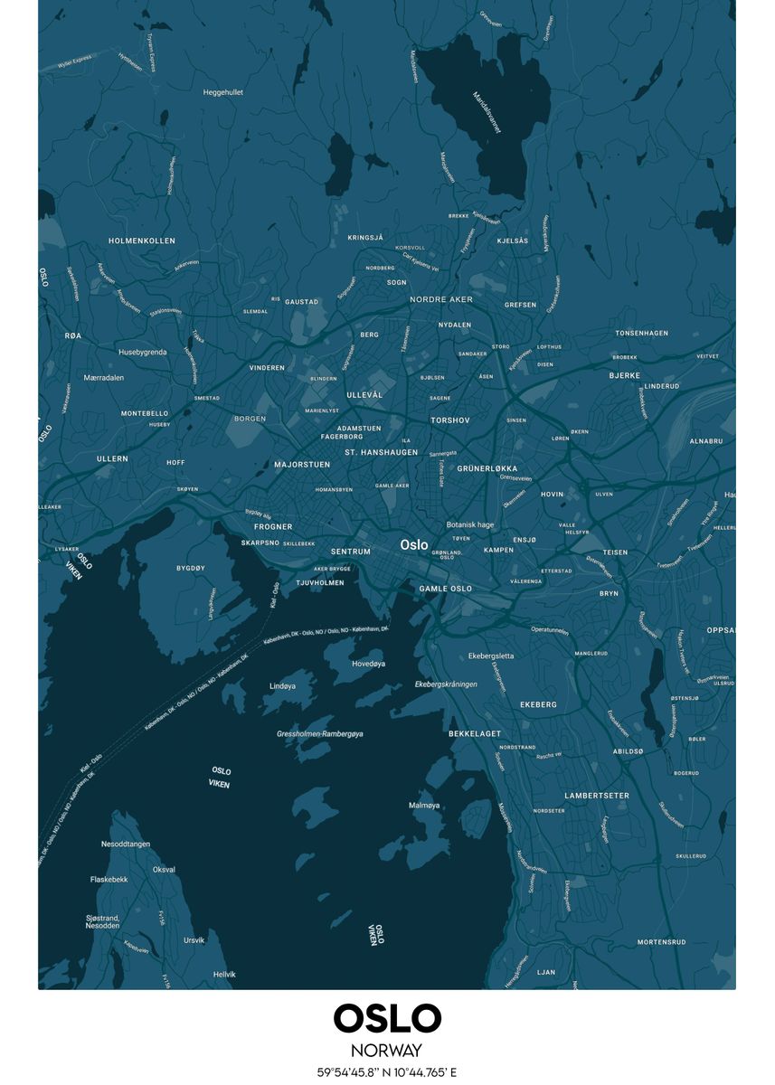 'Poster Oslo ' Poster by Ricardo Costa | Displate