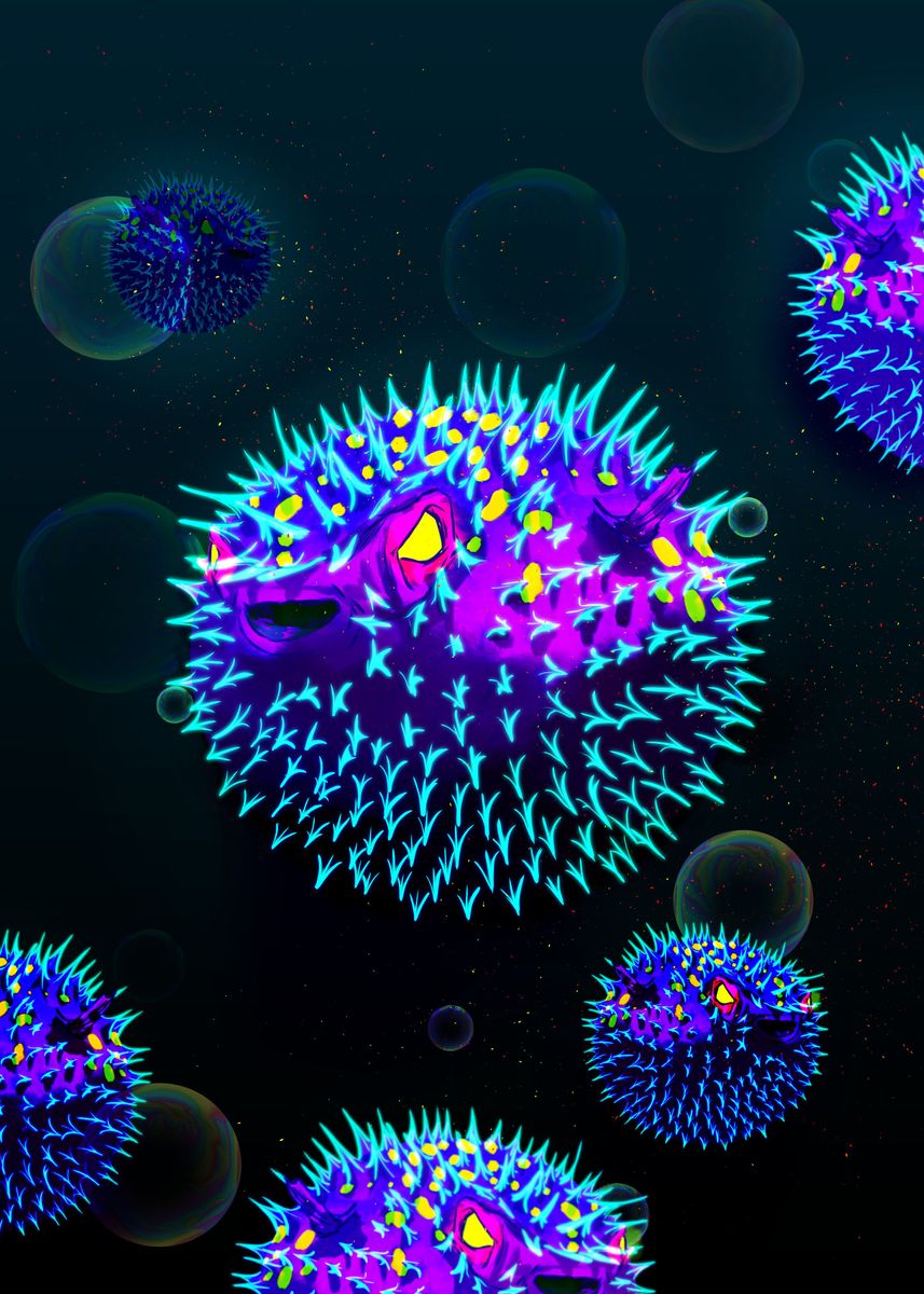 'Retro Pufferfish' Poster by VPST | Displate