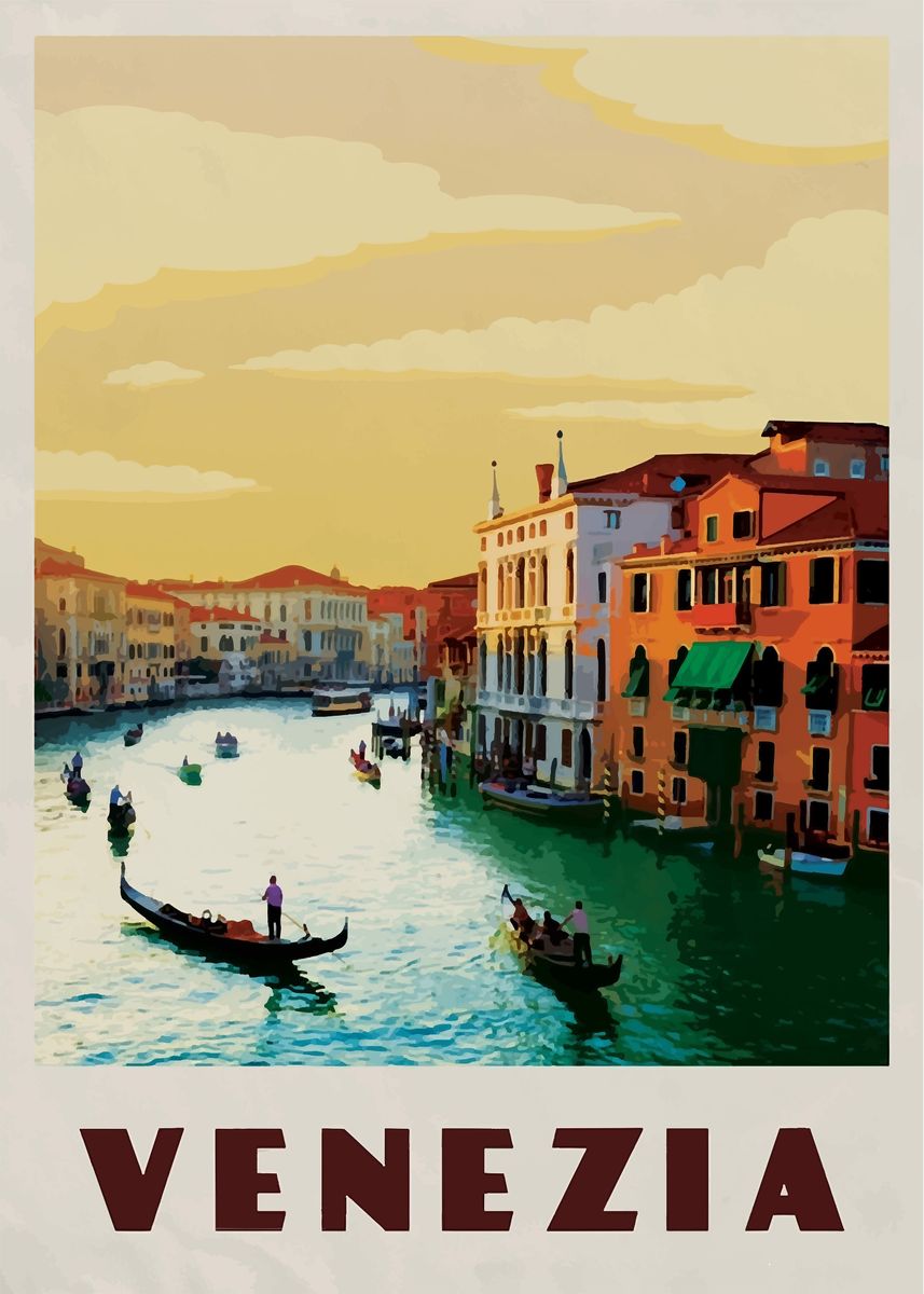 'Venezia' Poster, picture, metal print, paint by JOHN TEAM | Displate