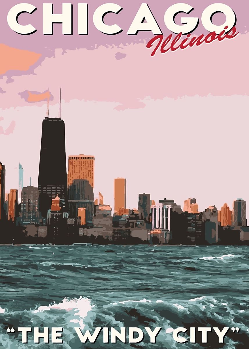 'Chicago' Poster, picture, metal print, paint by JOHN TEAM | Displate