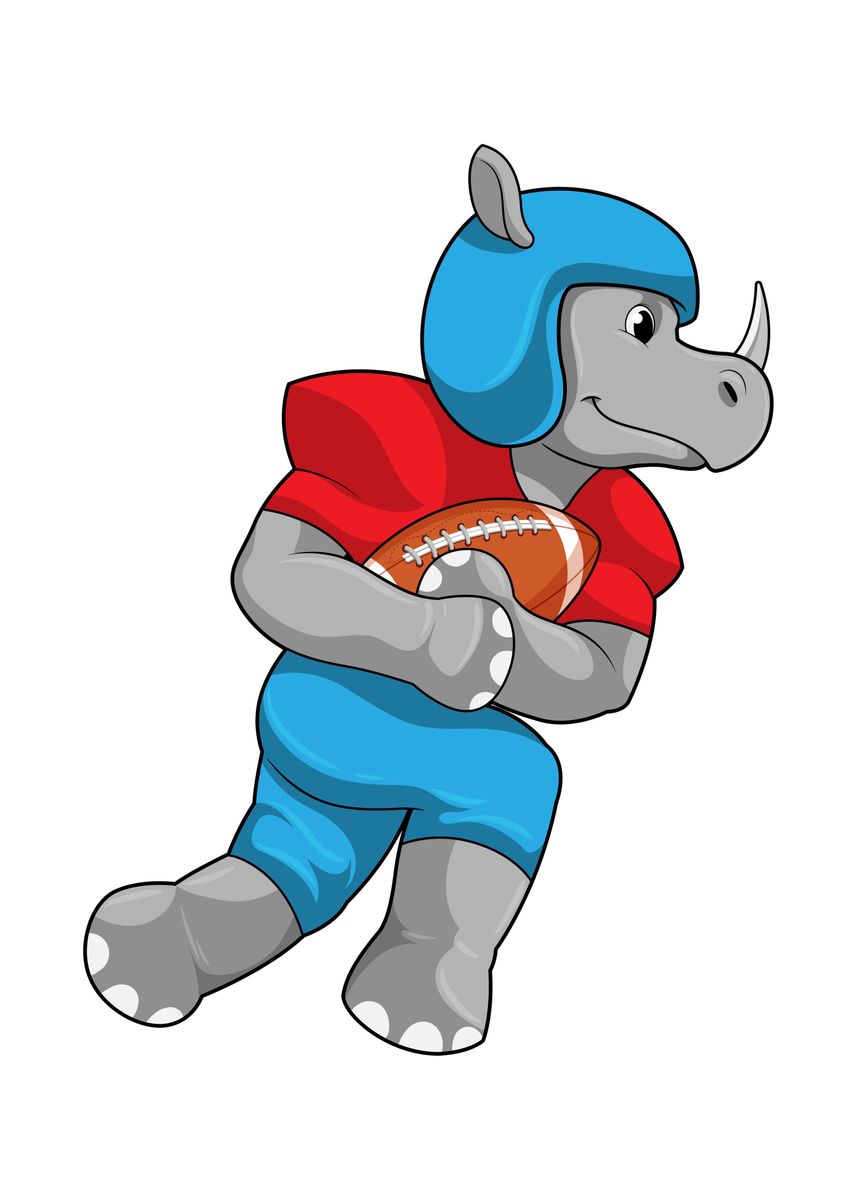 'Rhino Football Sports' Poster, picture, metal print, paint by Markus ...