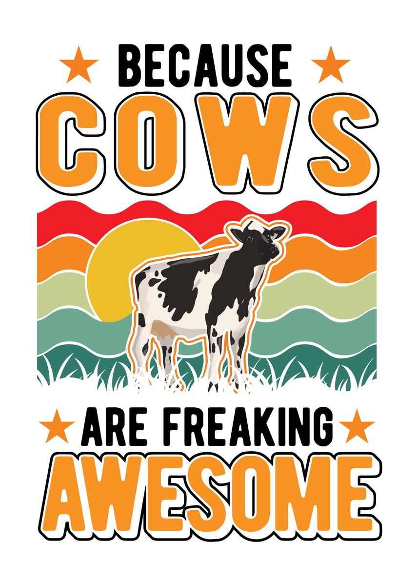 'Cow Farmer Cattle' Poster, picture, metal print, paint by ...
