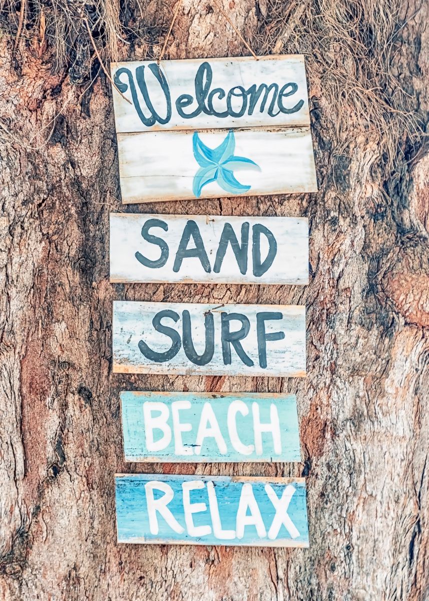 'Sand Surf Beach' Poster, picture, metal print, paint by Mango Art ...