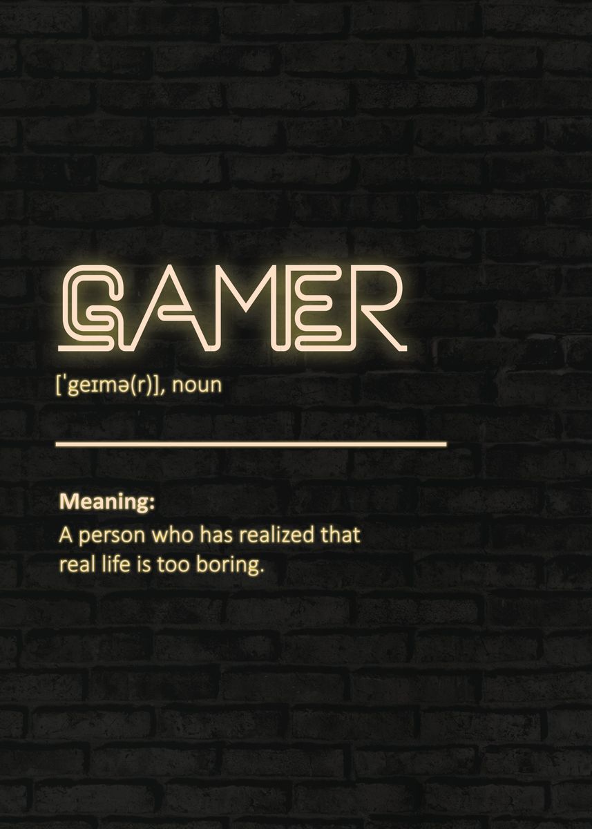 'Gamer Definition Neon' Poster by MrTKBooker | Displate