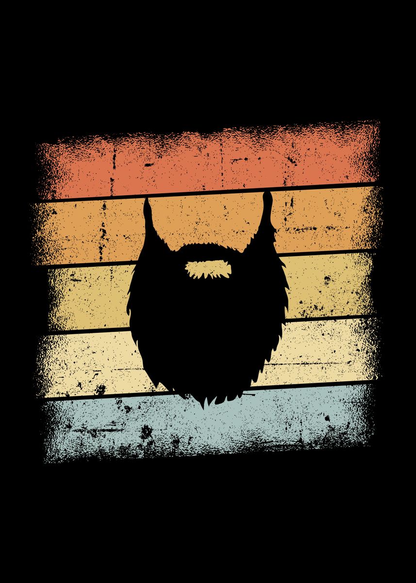 'Beard Retro Design' Poster, picture, metal print, paint by schmugo ...