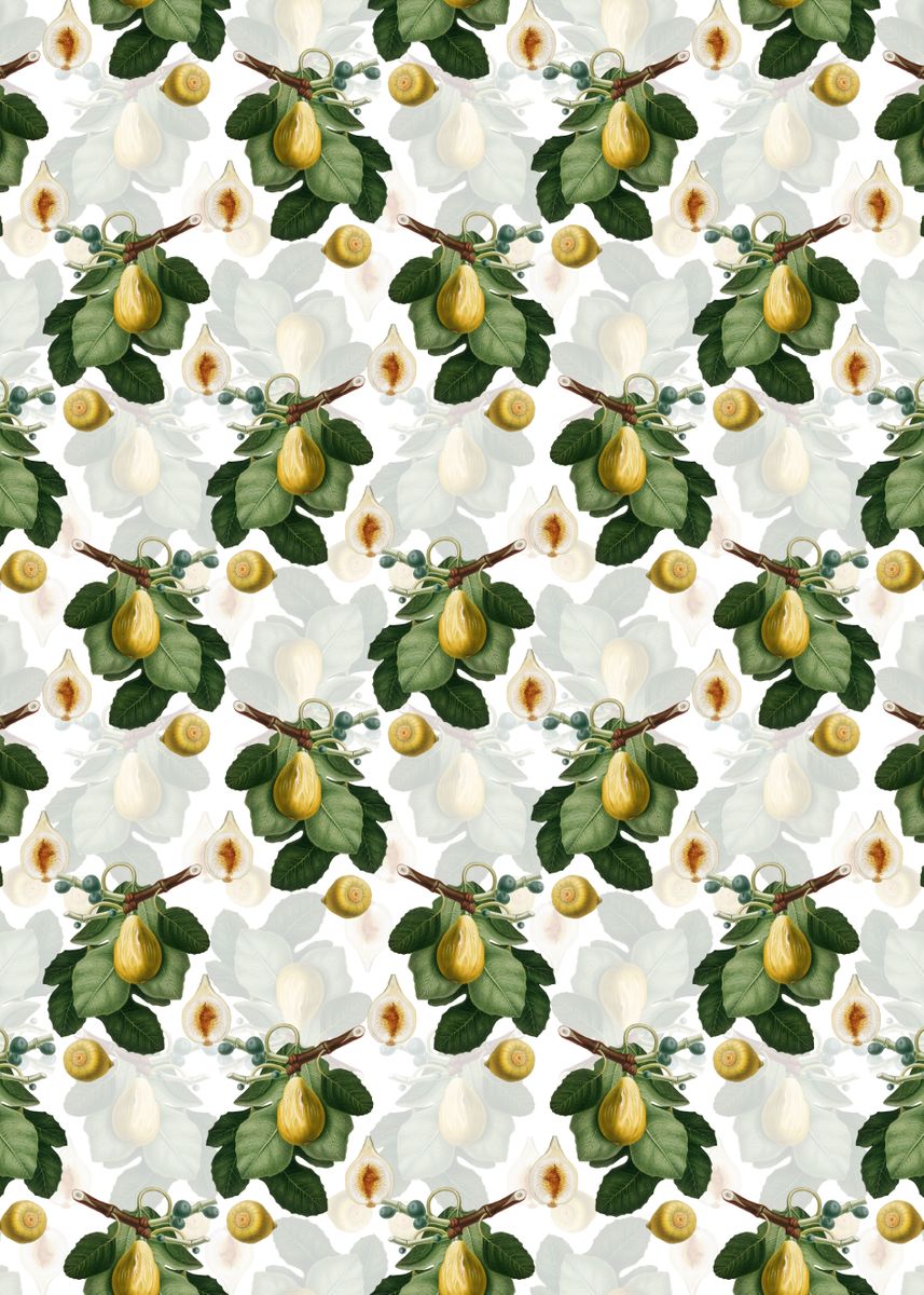 'Floral Common Fig Pattern' Poster by Holy Rock Design | Displate