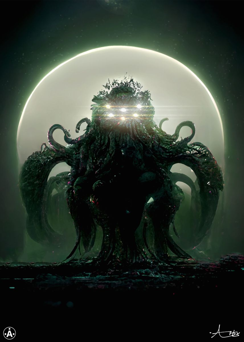 'Cthulu' Poster, picture, metal print, paint by Artix | Displate