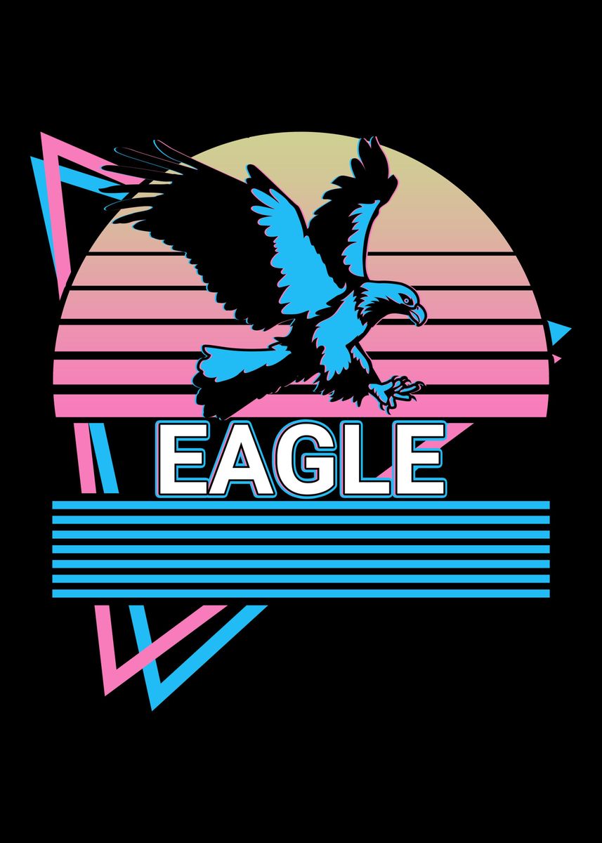 'Eagle Retro' Poster, picture, metal print, paint by AestheticAlex ...