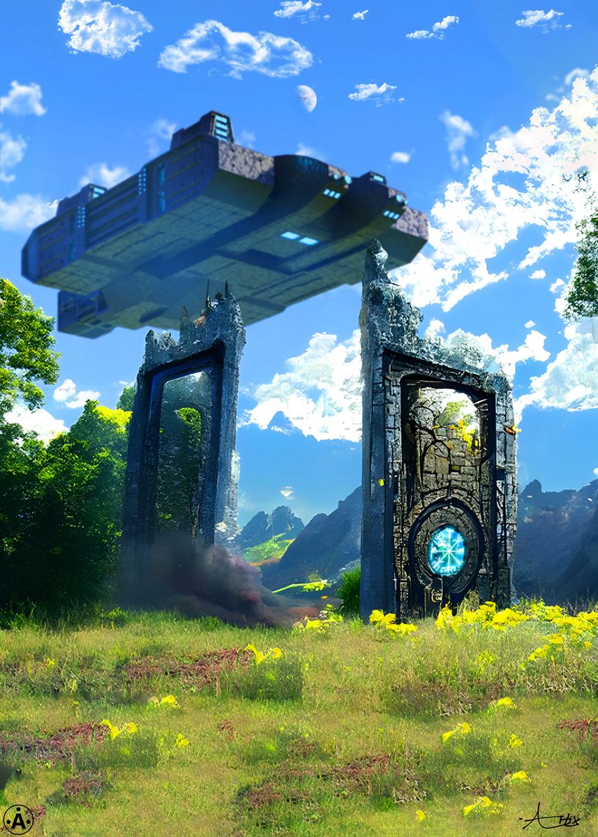 'The stone gate' Poster, picture, metal print, paint by Artix | Displate