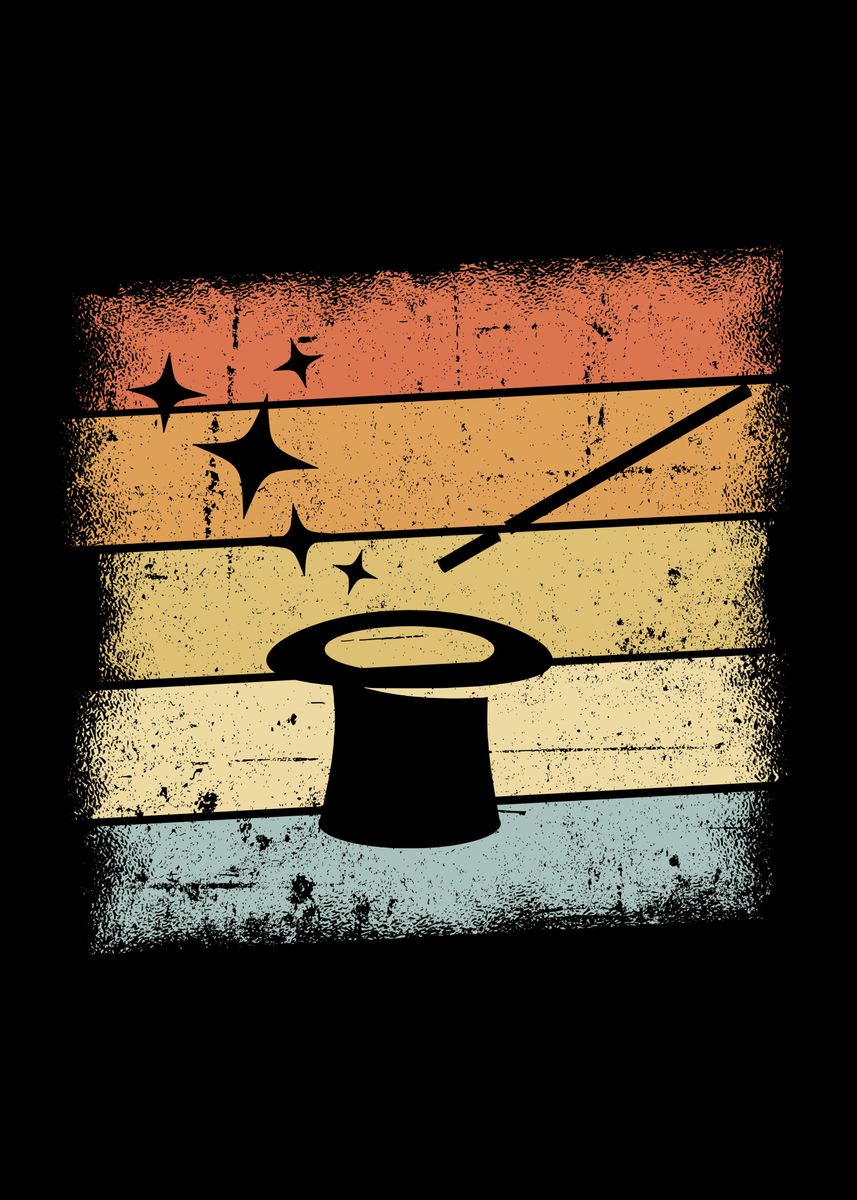 'Magician Retro Design' Poster by schmugo | Displate