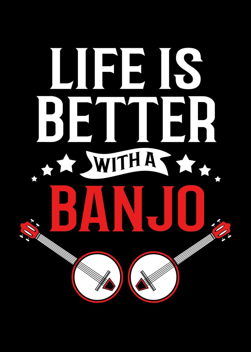 'Banjo Player' Poster, picture, metal print, paint by FunnyGifts | Displate