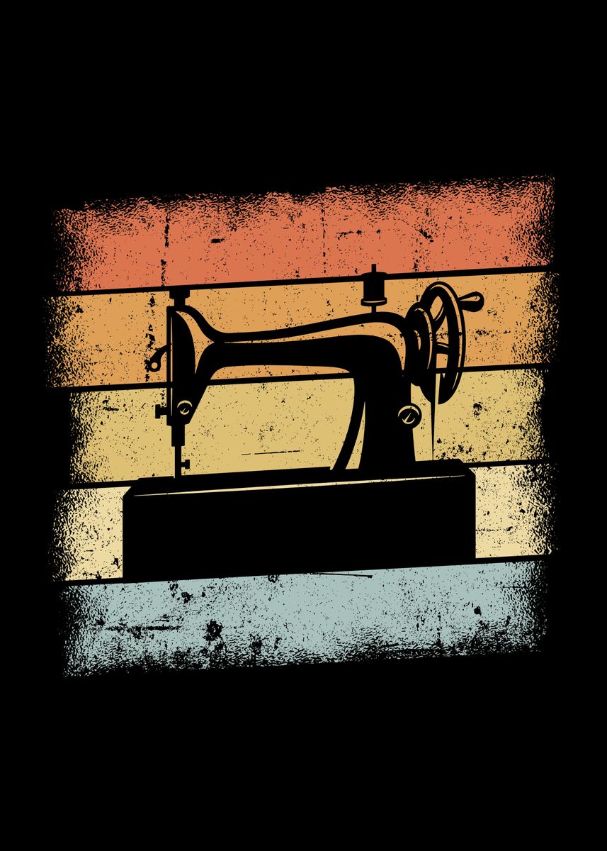 'Vintage Sewing Machine' Poster, picture, metal print, paint by schmugo ...