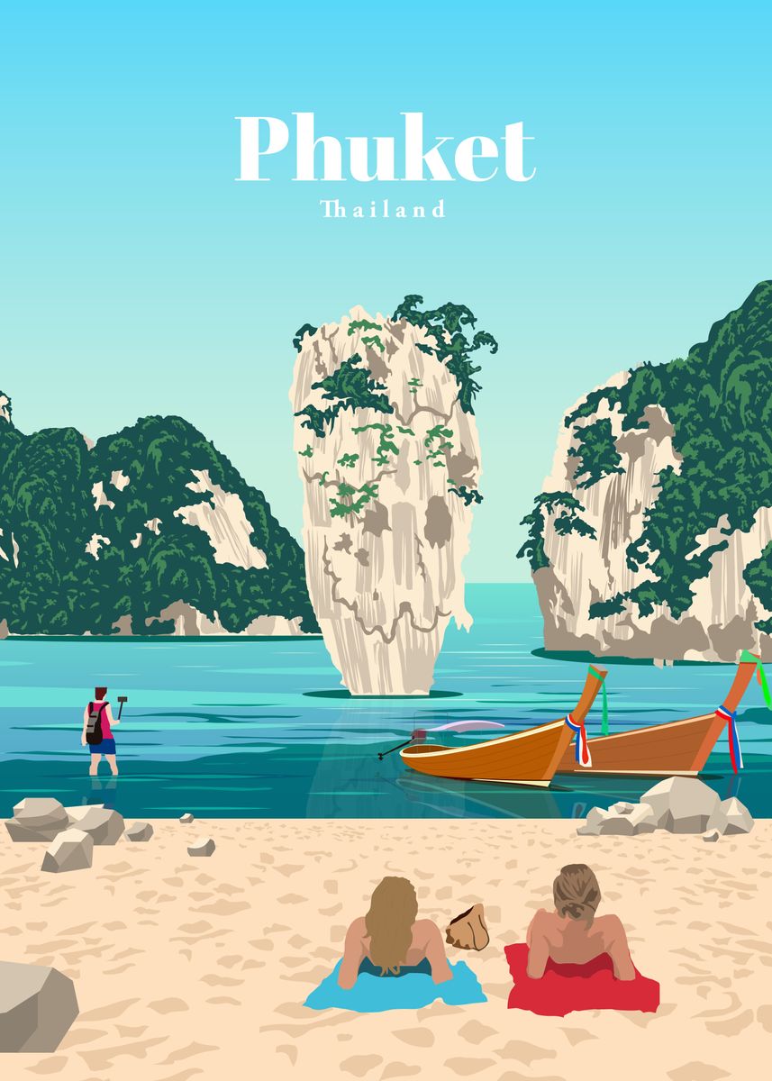 'Travel to Phuket' Poster, picture, metal print, paint by Studio 324 ...