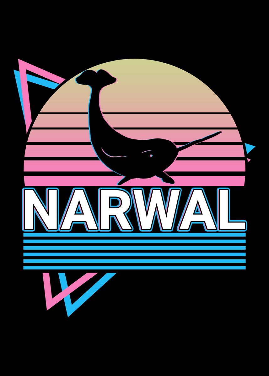 'Narwal Retro' Poster by AestheticAlex | Displate