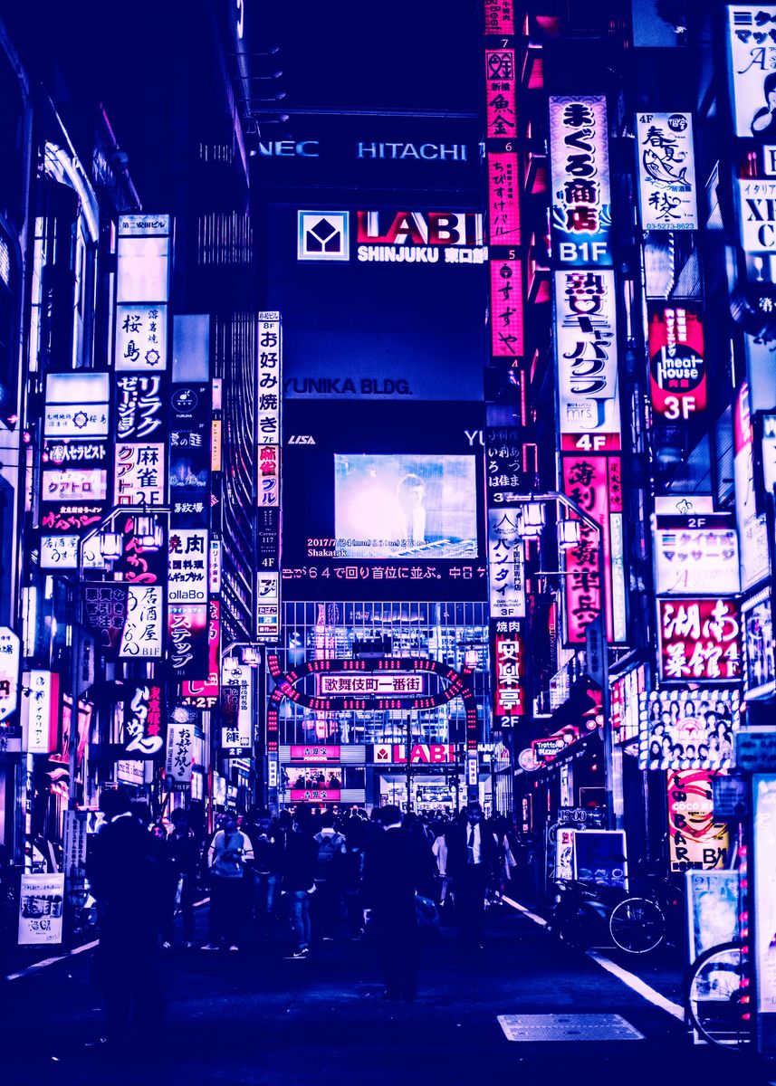 'Tokyo Japan Street' Poster, picture, metal print, paint by VisionTrend ...