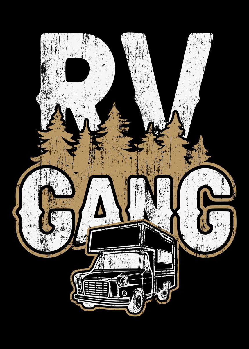 'RV Camper Van Motorhome' Poster, picture, metal print, paint by ...