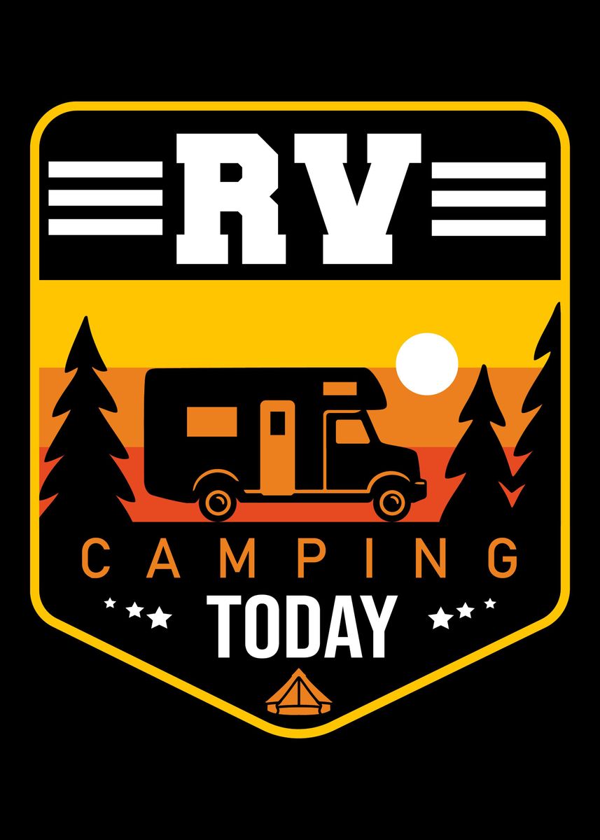 'RV Camper Van Motorhome' Poster, picture, metal print, paint by ...
