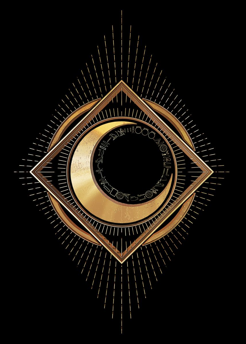 'Golden Moon' Poster, picture, metal print, paint by Marvel | Displate