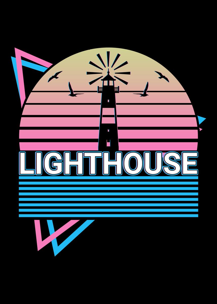 'Lighthouse Retro' Poster by AestheticAlex | Displate