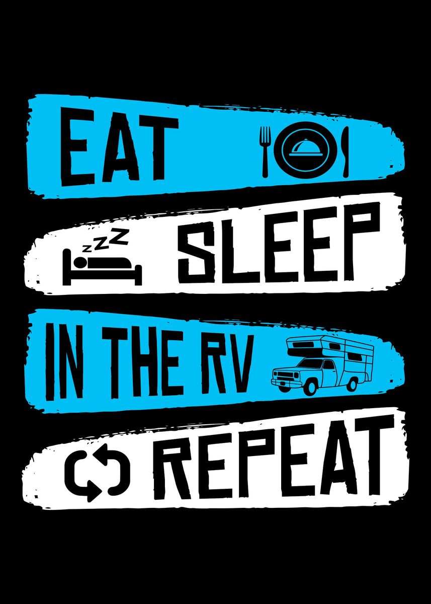 'RV Camper Van Motorhome' Poster, picture, metal print, paint by ...