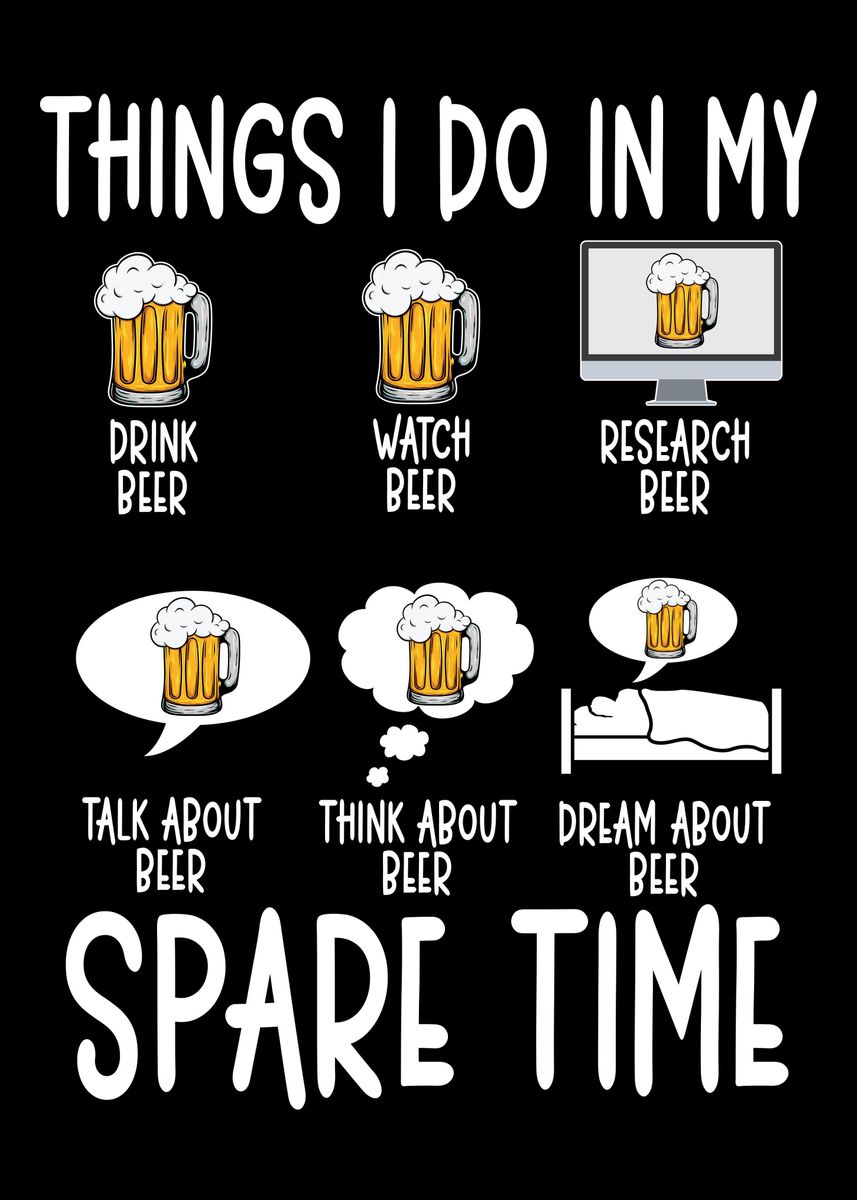 'Beer Party Humor Alcohol' Poster, picture, metal print, paint by ...