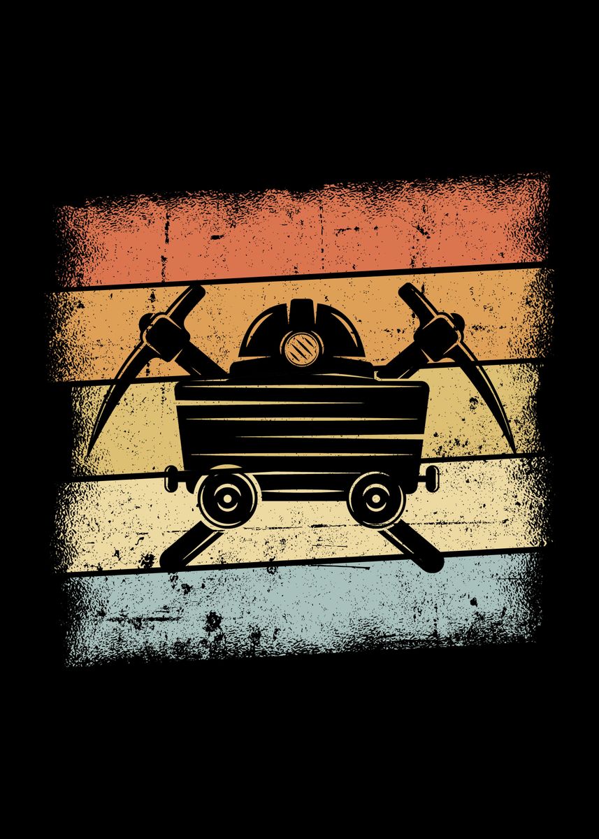 'Mining' Poster, picture, metal print, paint by schmugo | Displate