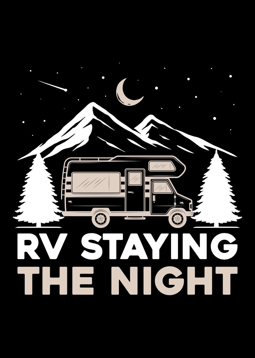'RV Camper Van Motorhome' Poster, picture, metal print, paint by ...