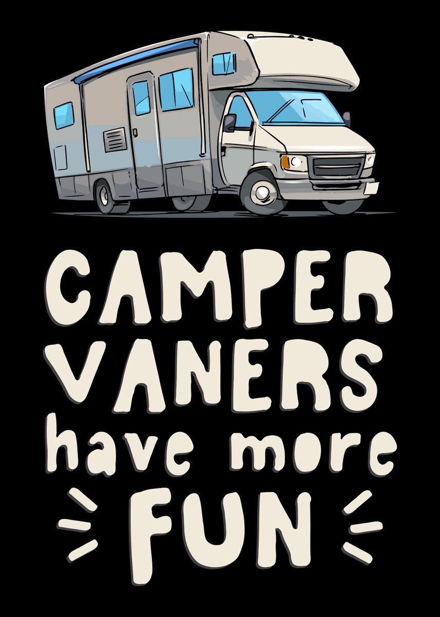 'RV Camper Van Motorhome' Poster, picture, metal print, paint by ...