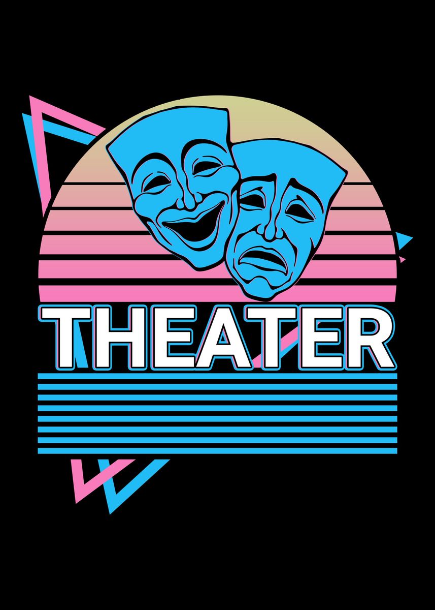'Theater Mask Drama Comedy' Poster, picture, metal print, paint by ...