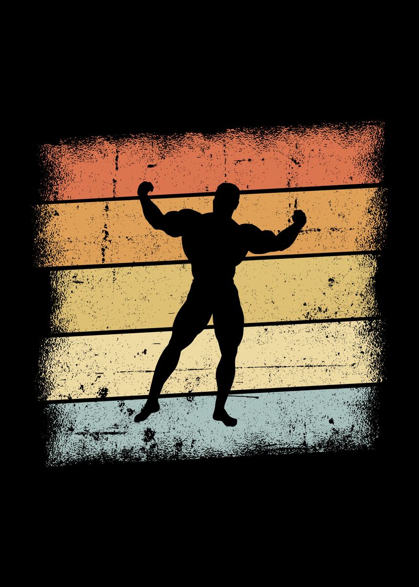 'Bodybuilder Sunset' Poster, picture, metal print, paint by schmugo ...