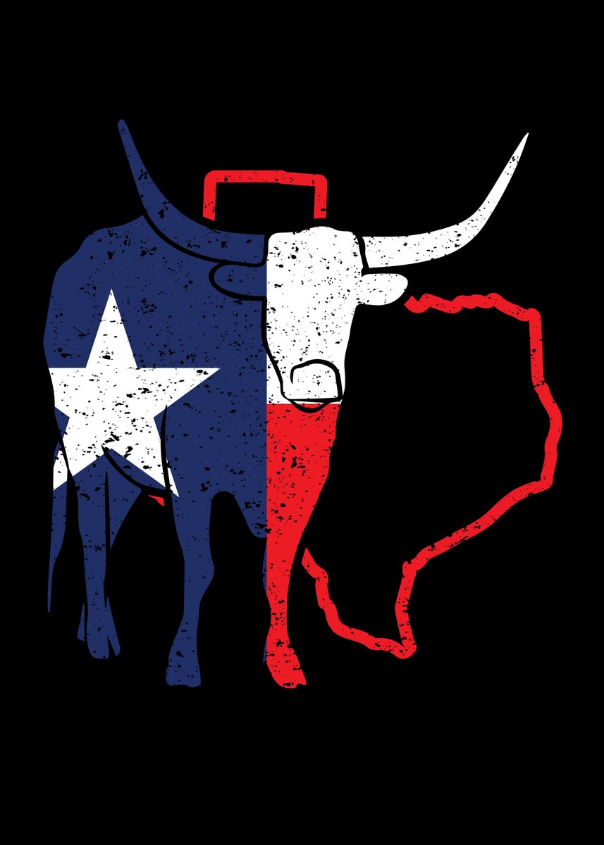 'Texas Bull Texans Texians' Poster by NAO | Displate