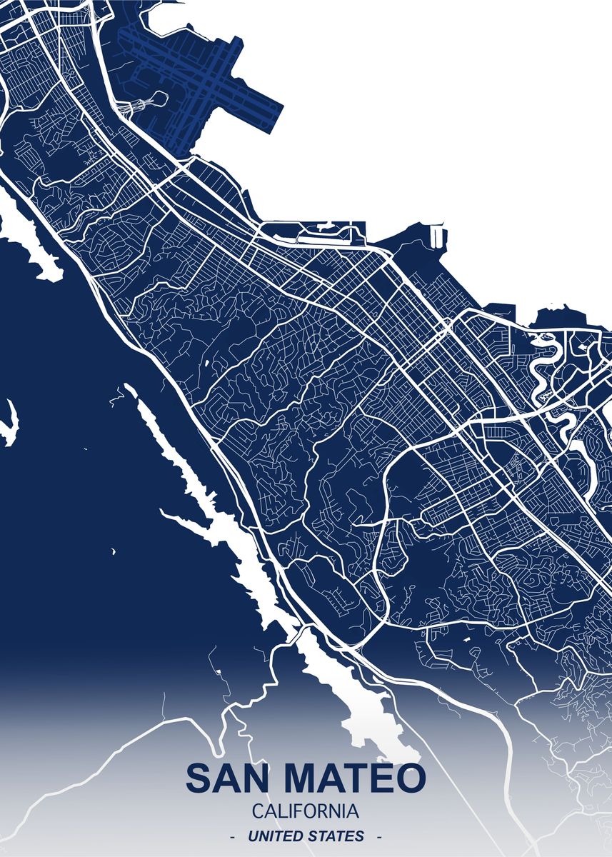'San Mateo California' Poster, picture, metal print, paint by sinnois ...