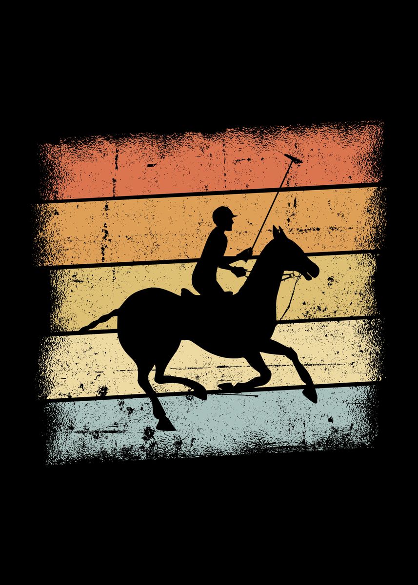 'Polo Equestrian Retro' Poster, picture, metal print, paint by schmugo ...